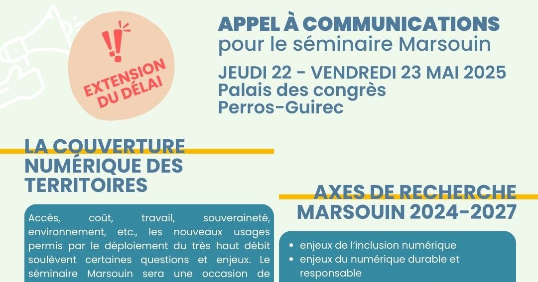 Appel à communications pour le séminaire annuel Marsouin - MARSOUIN.ORG